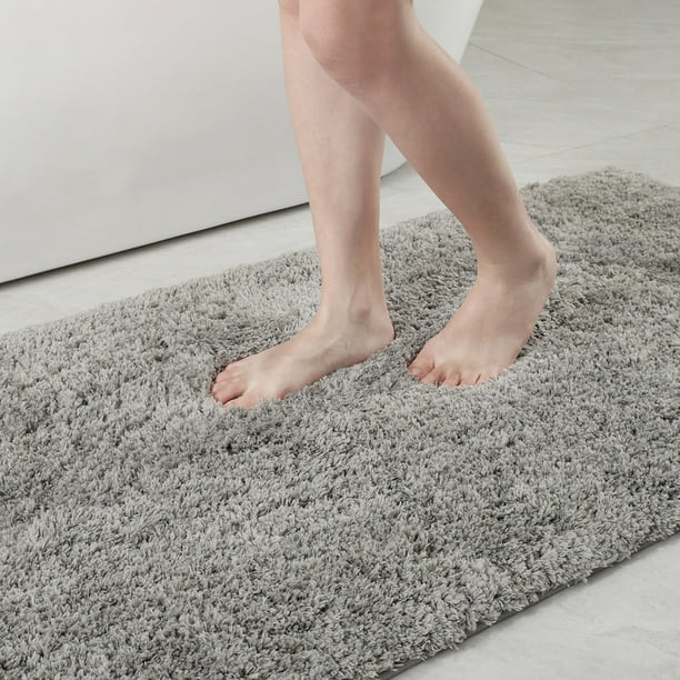Lochas Microfiber Bathroom Rugs Non Slip Bath Mat Shaggy Soft Absorbent ...