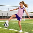 Ashyfjp Girls Quick-Dry Mesh Sports Outfit Set Color Block Sleeveless ...