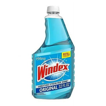 Windex Commercial Line Glass Cleaner Trigger Bottle, Blue Original, 32 ...
