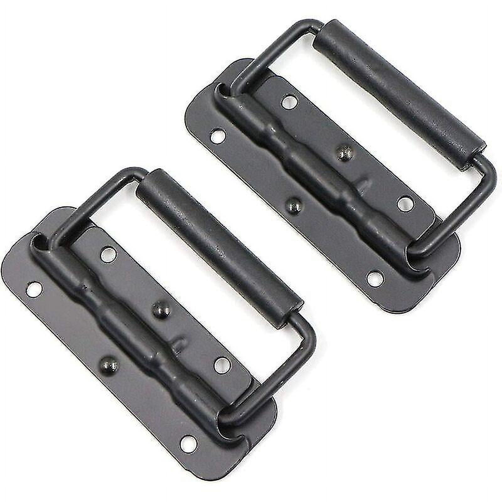 2 Piece Folding Handle Stainless Steel Spring Loaded Crate Handle Heavy ...