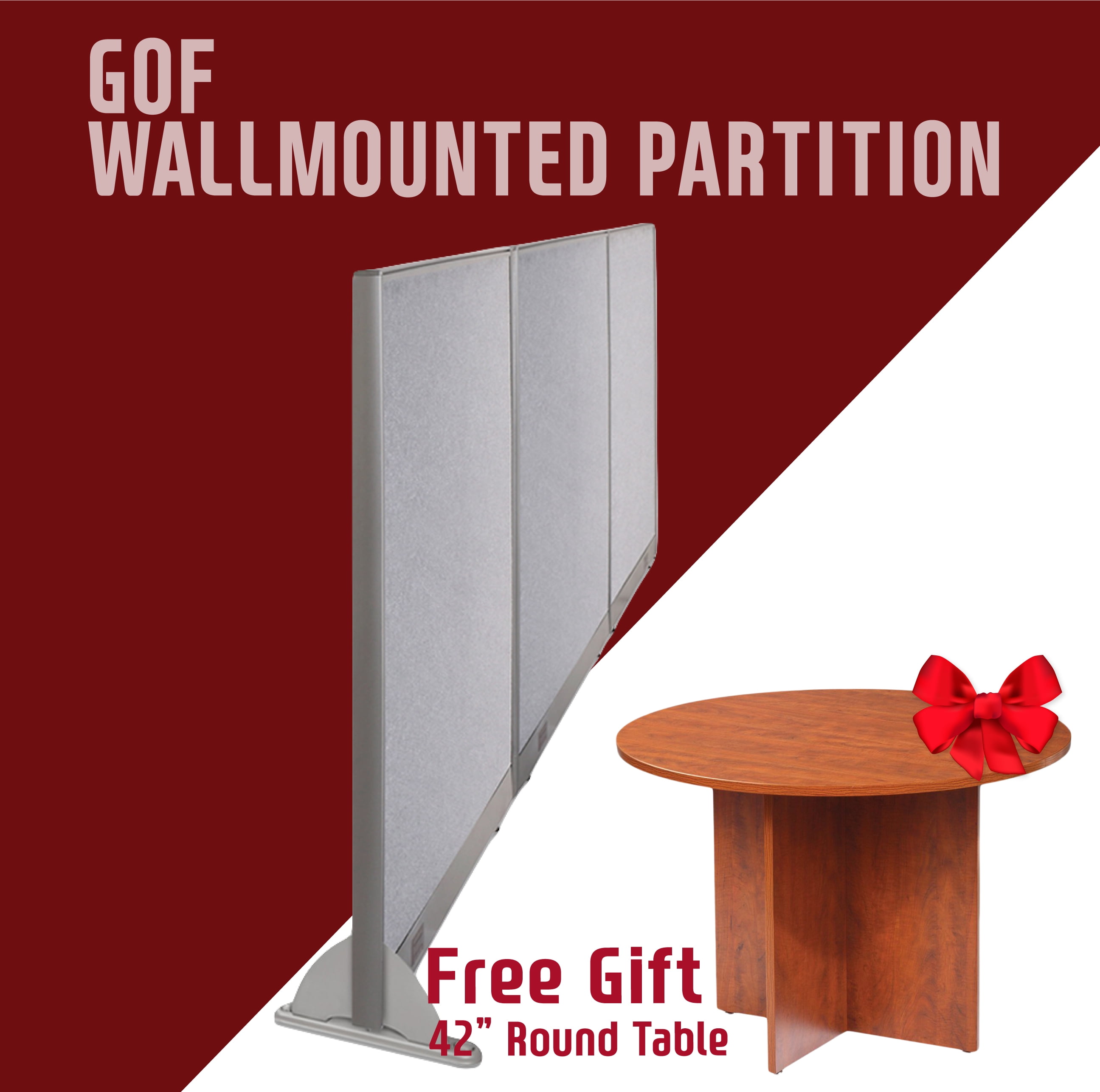 GOF 132"W x 72"H Wall Mounted Office Partition Cubicle Panel Room ...