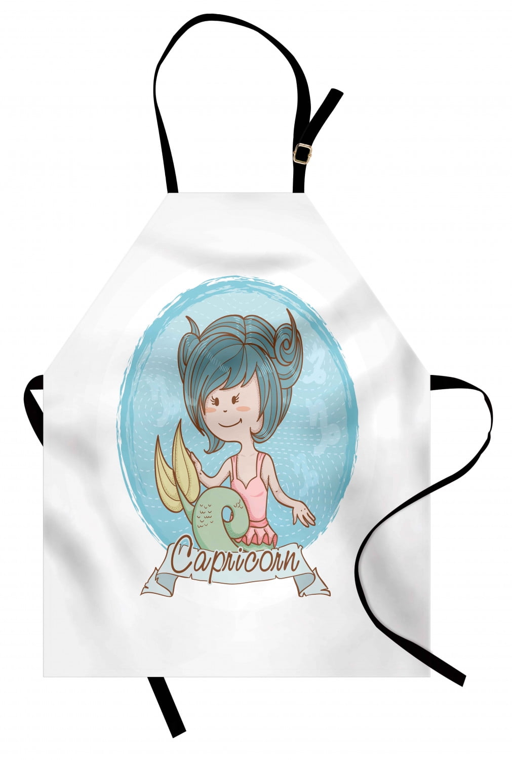 Zodiac Capricorn Apron Pastel Toned Mermaid Girl on a Pale Background ...