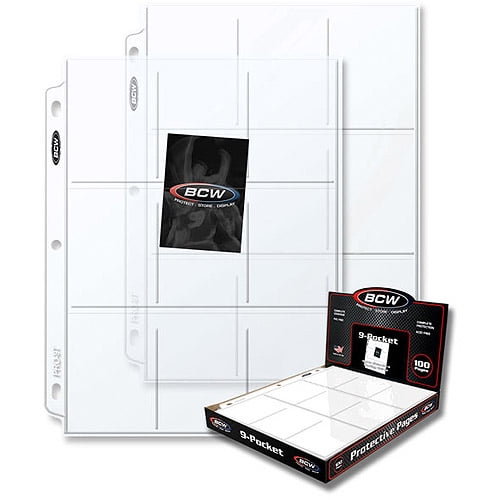 BCW 9-Pocket Plastic Sheets, 100-Pack - Walmart.com