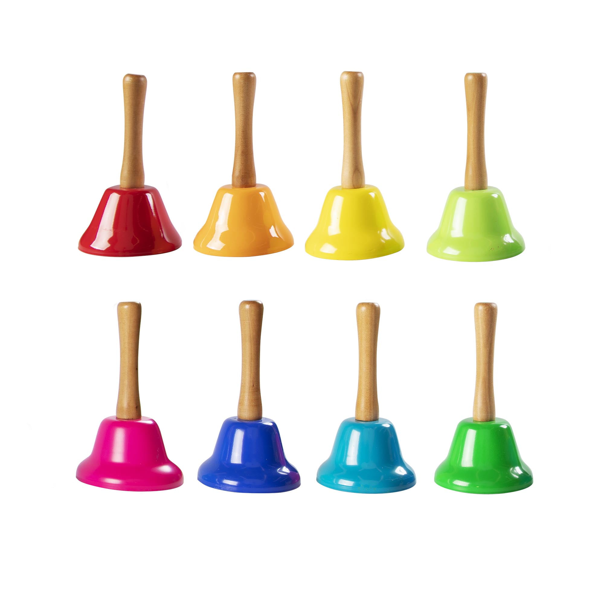 Rainbow Music Hand Bells with Wood handles - Walmart.com