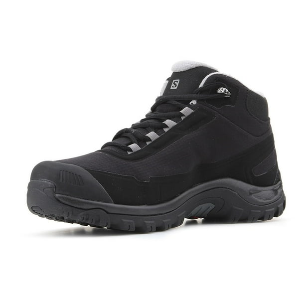 Salomon Men s Shelter CS Waterproof Hiking Boot Black Black Frost Gray 8.5 D US Walmart