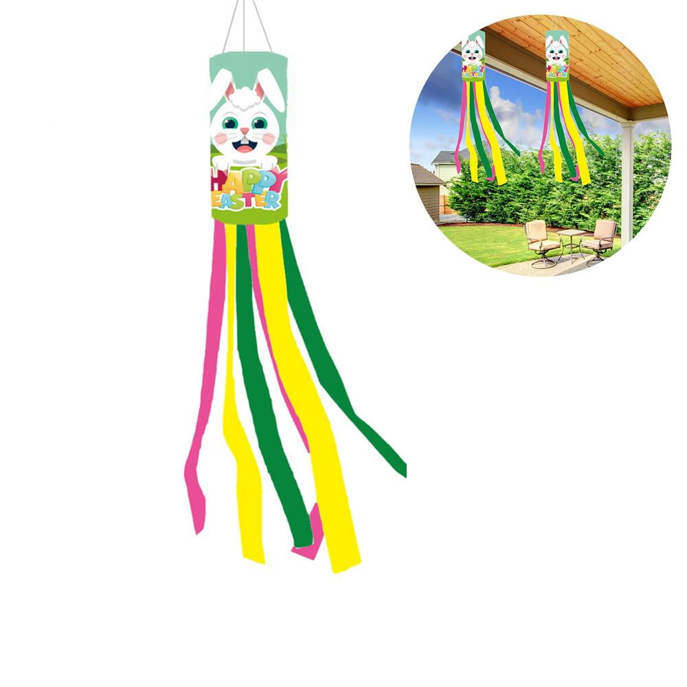 Laideyi Happy Easter Windsock, Outdoor Hangings Garden Windsock With ...