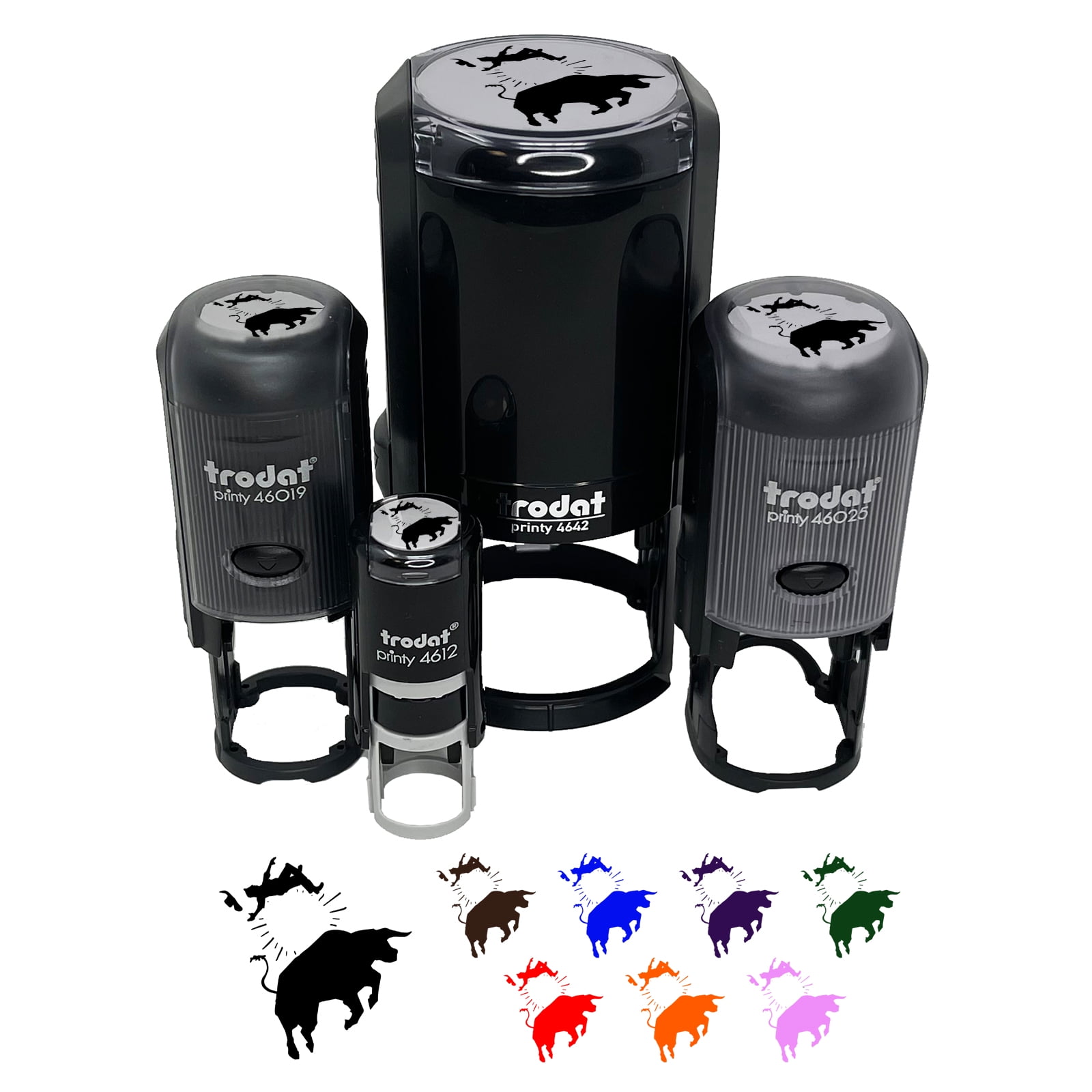 Rodeo Bull Bucking Throwing Cowboy Self-Inking Rubber Stamp Ink Stamper ...