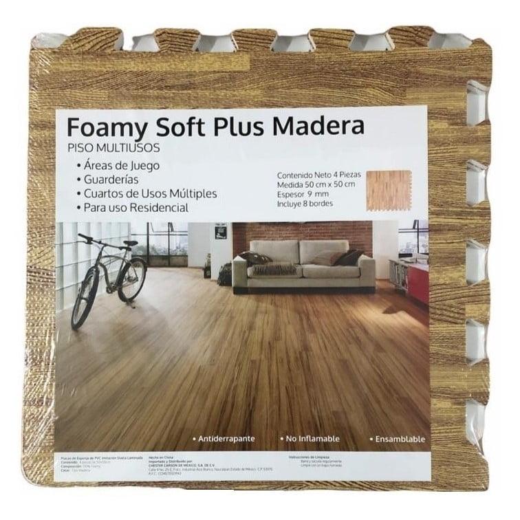 Tapete Foamy Fomi Fomy Imitacion Madera 4 Piezas Abarca 1m² Foamy ...