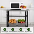 2-Tier Outdoor Grill Cart with Stainless Steel Top Locking Wheels Tool ...