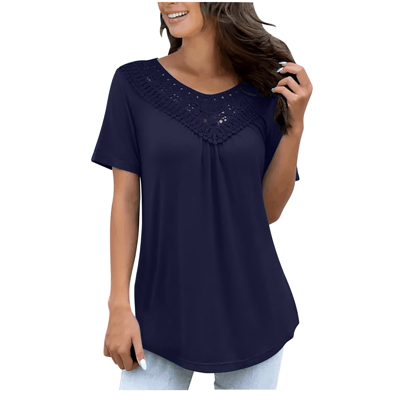 Click here for Aherbiu Plus Size Short Sleeve Shirts For Women Ca... prices