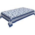 Blue Floral Tablecloth Rectangle 60x102 Inch Vintage Navy Blue Floral ...