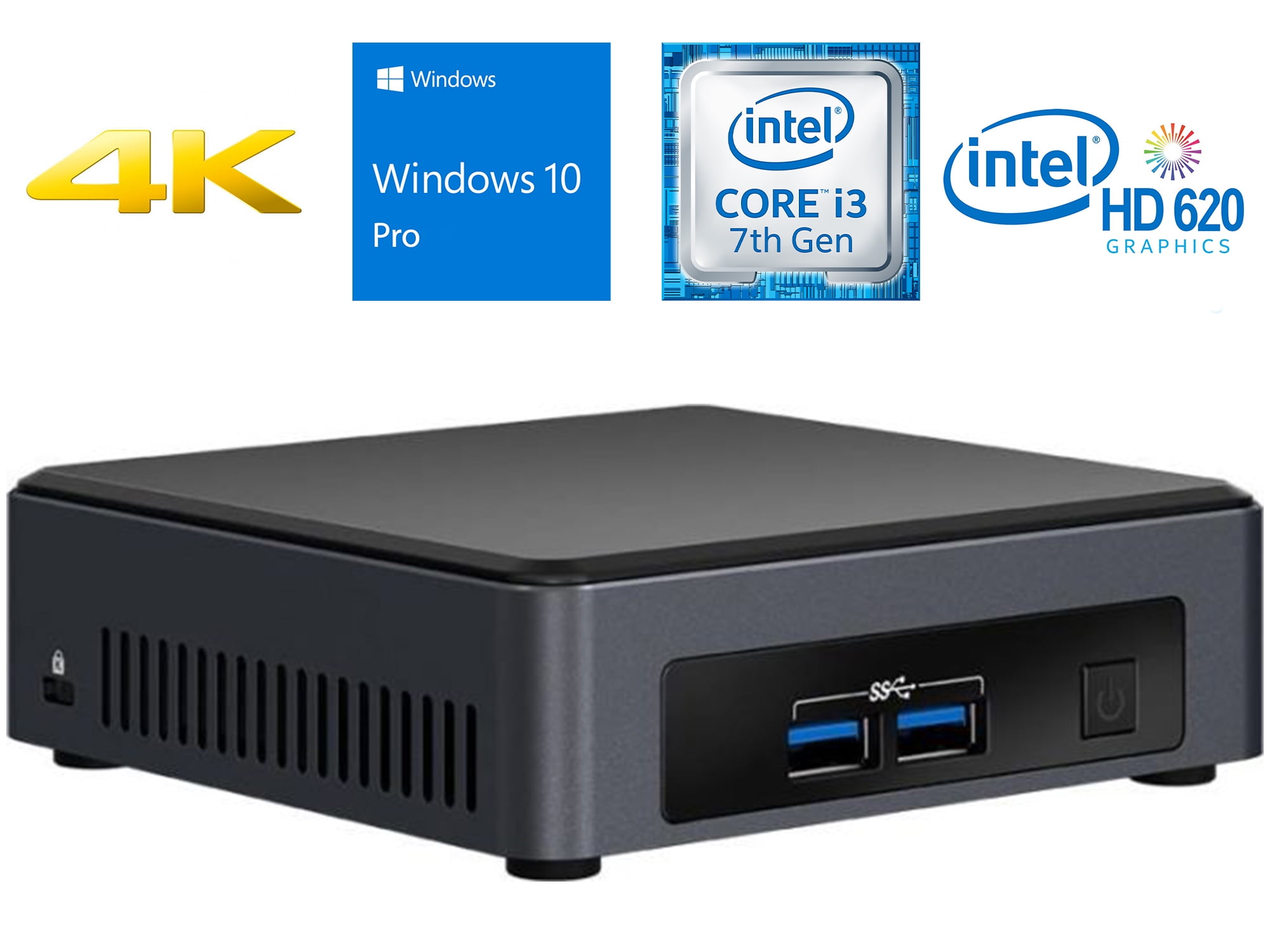 Referbished Intel NUC7i3DNKE Mini Desktop, Intel Dual-Core i3-7100U 2 ...
