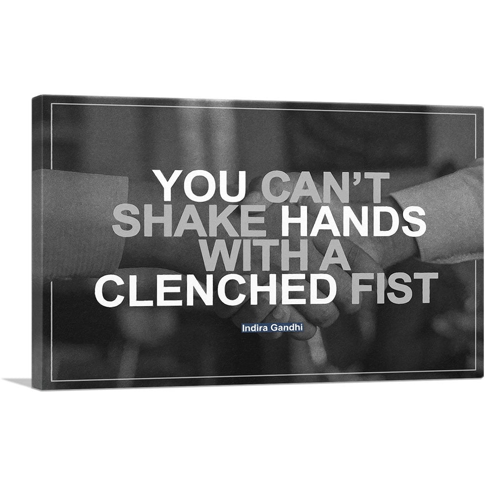 ARTCANVAS Can’t Shake Hands with Clenched Fist Peace Canvas Art Print ...