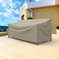 Budge Medium Brown / Beige Patio Outdoor Loveseat Cover, English Garden ...