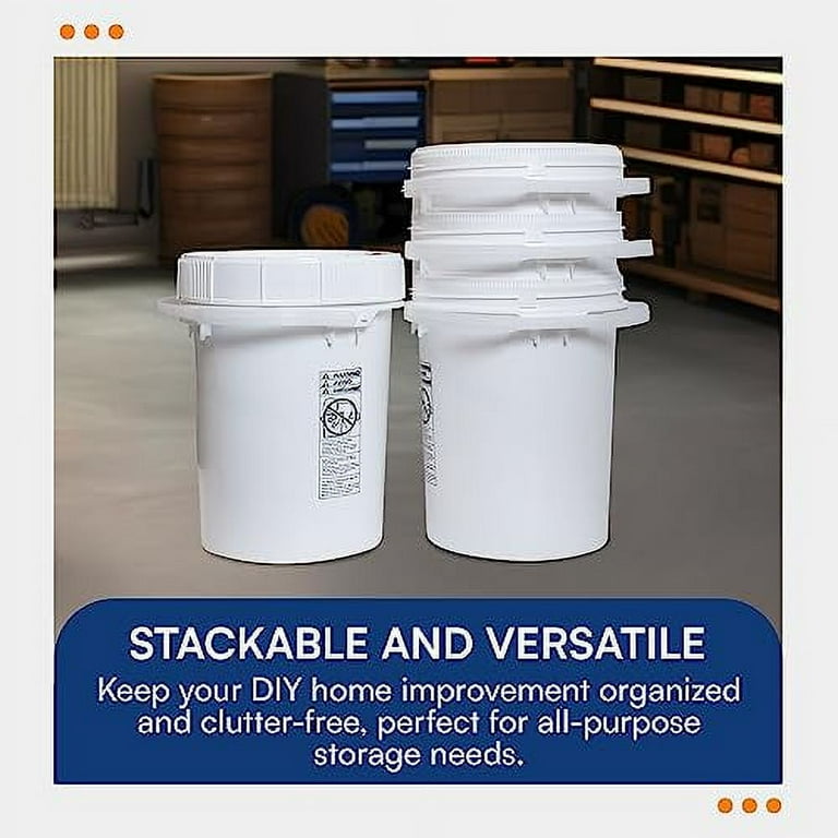 2 5 Gallon Food Grade Bucket With Lids New 4.5 Gallon Open Top Plastic