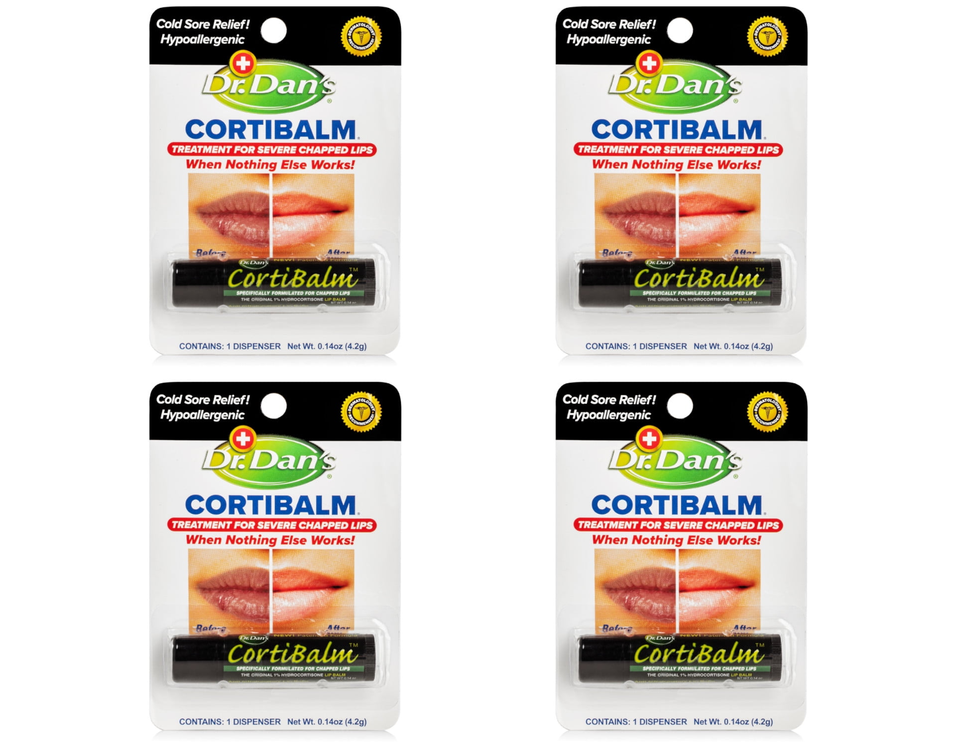 Dr. Dans CortiBalm lip balm, for chapped lips - 0.14 oz- 4 Pack ...