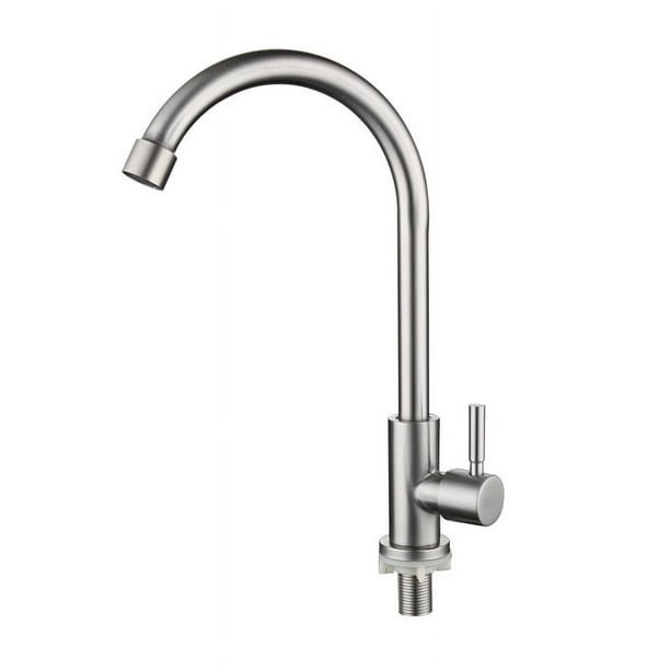 Single Cold Water Kitchen Faucet, 360° Swivel, Single Lever Kitchen ...