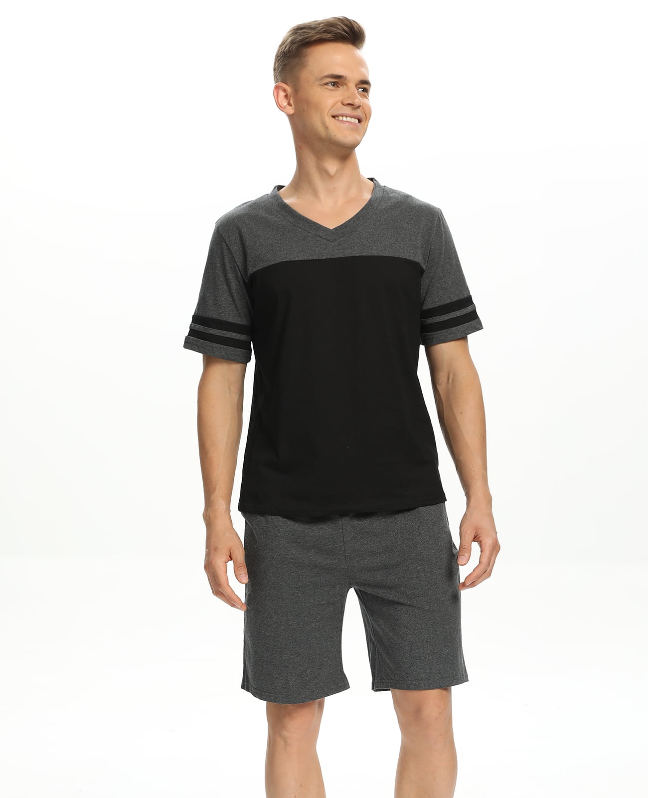 MintLimit Men's Pajama Set Short Sleeve Sleepwear Lounge Pajamas Set ...