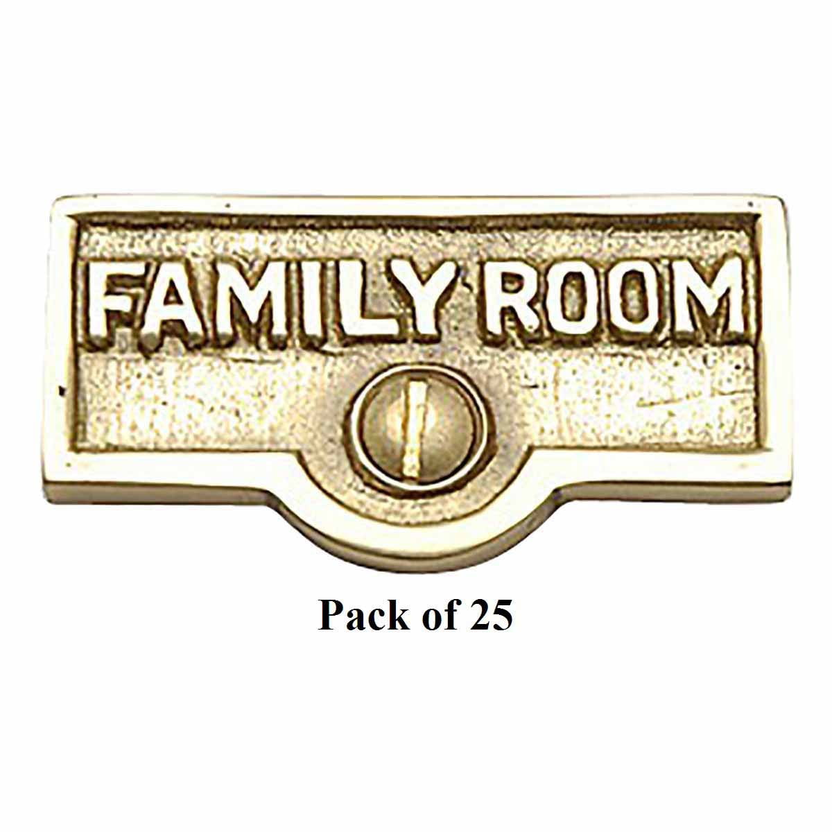 25 Switch Plate Tags FAMILY ROOM Name Signs Labels Brass Traditional ...