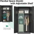 Metal Locking Storage Cabinet with 2 Doors and Adjustbale Shelves,Steel ...