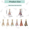 36 Pcs 6 Colors Tower Enamel Pendants Alloy Enamel Pendants Tower ...