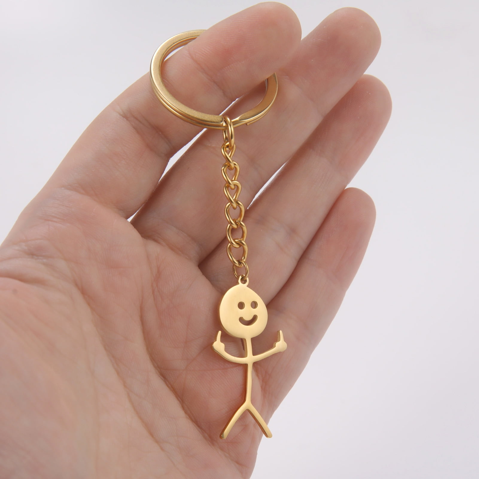 TEAMER Skeleton Smiley little Man Sign Language Keychain Finger Medium ...