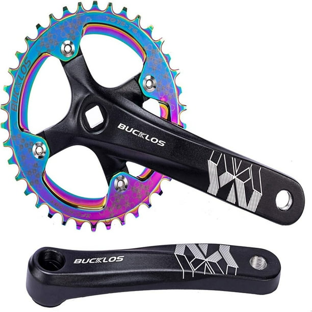 BUCKLOS 104 BCD Mountain Bike Single Speed Crankset 170mm MTB Square Taper Crankset and ...