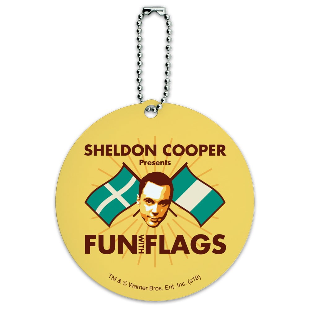 Big Bang Theory Sheldon Cooper Fun with Flags Round Luggage ID Tag Card ...