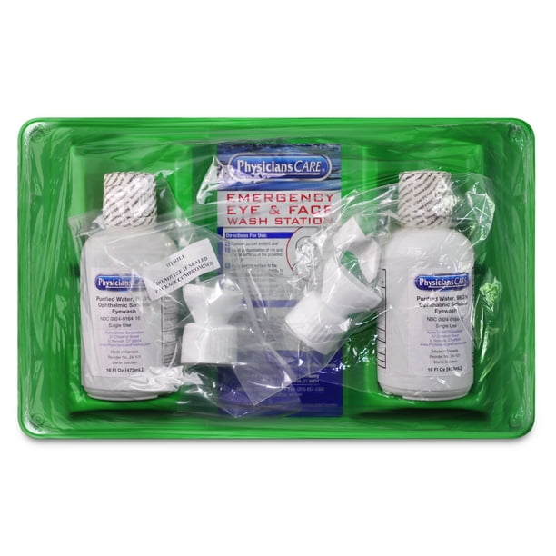 Physician Care 2-16 oz bottles Emergency Eye Flush Stations Easy Access ...