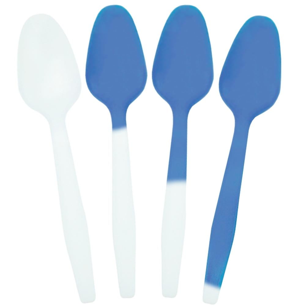 [25 Count] Crazy Color Changing Plastic Spoons - White to Blue When ...