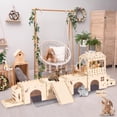 Extra Large Hideaway Wood Home Hut: 5 Rabbit Houses Castle, Bunny ...