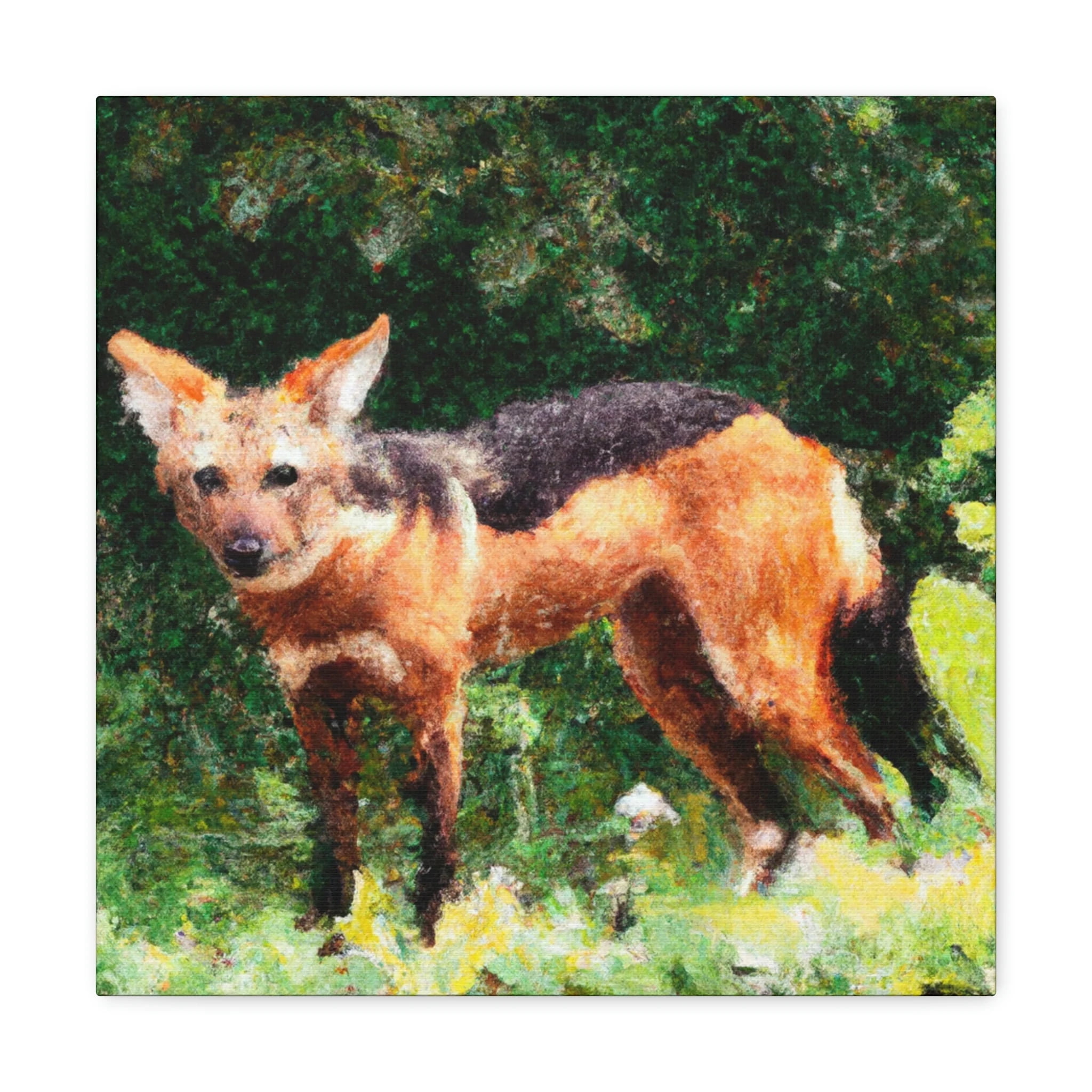 Dhole in Pointillism - Canvas - Walmart.com