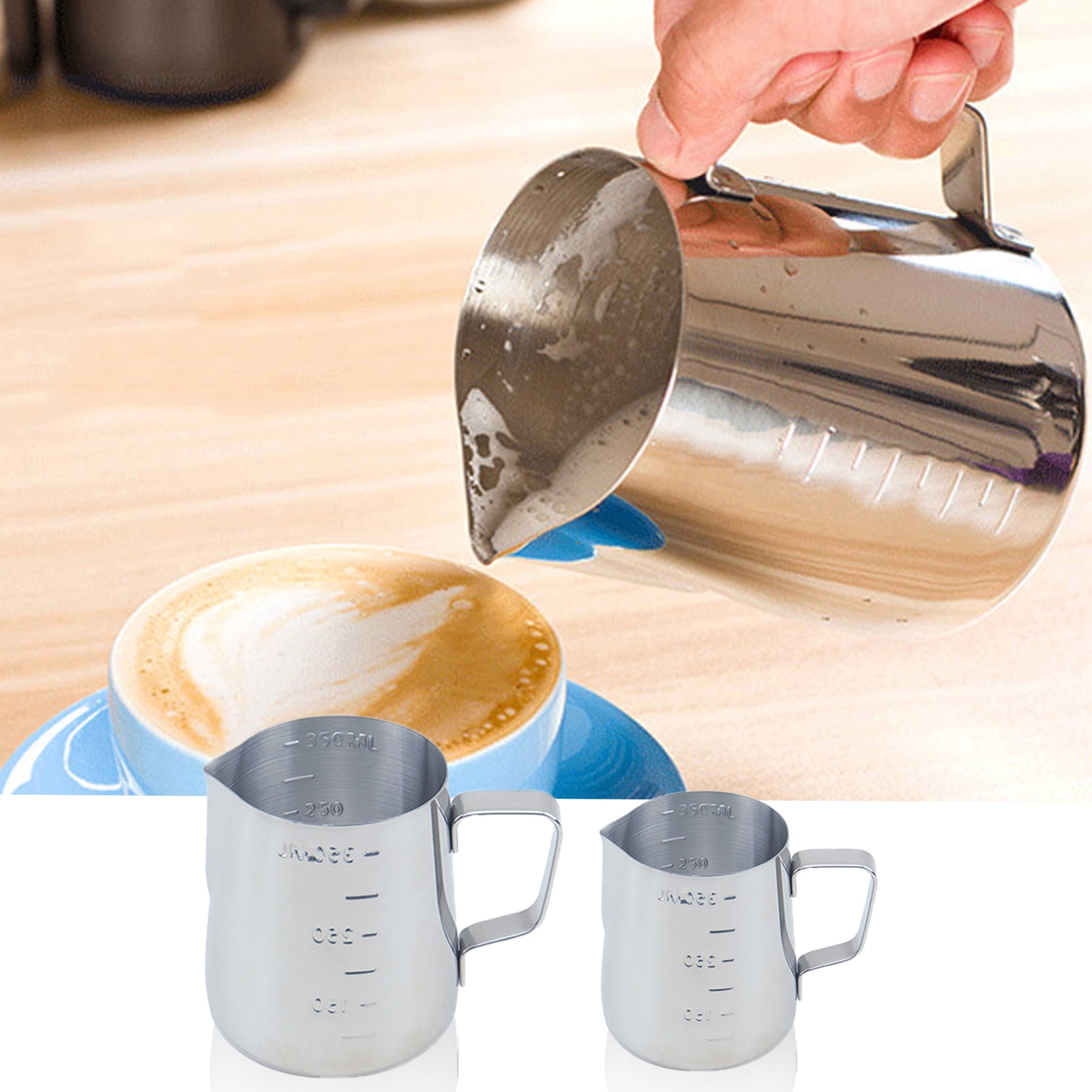Milk Frothing Jug - Tip Design - Mirror Finish - Heat-resistant - Easy ...