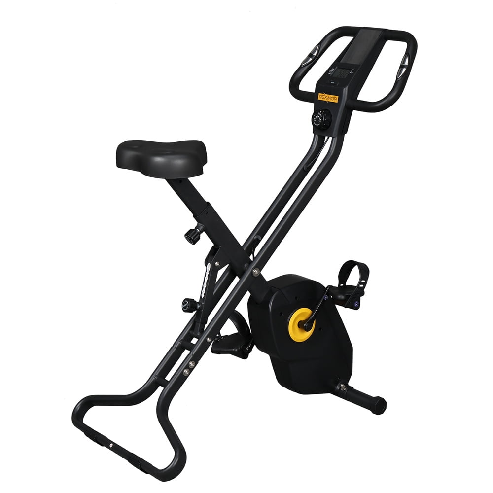 Folding Adjustable Upright Exercise Cycling Stationary Bike-Black ...