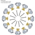 5 Pcs 30MM Crystal Clear Glass Dresser Knobs Silver Diamond Drawer ...