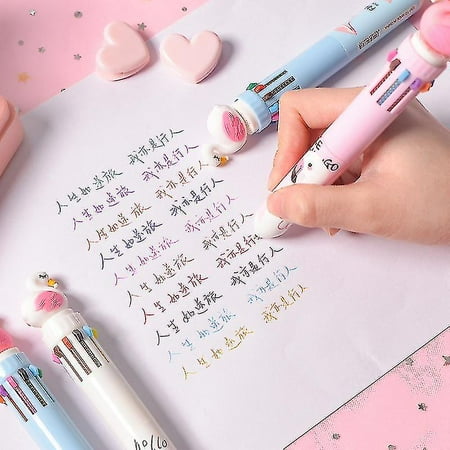 10 Colors Chunky Ballpoint Pen Kawaii Rollerball Pen School Office ...