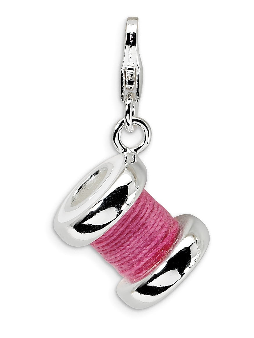 Sterling Silver Amore La Vita Rhod-Pl 3-D Enameled Spool Of Thread ...