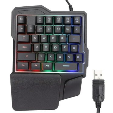 One-hand Gaming Keyboard USB 35 Keys Colorfull Backlit Portable Mini ...