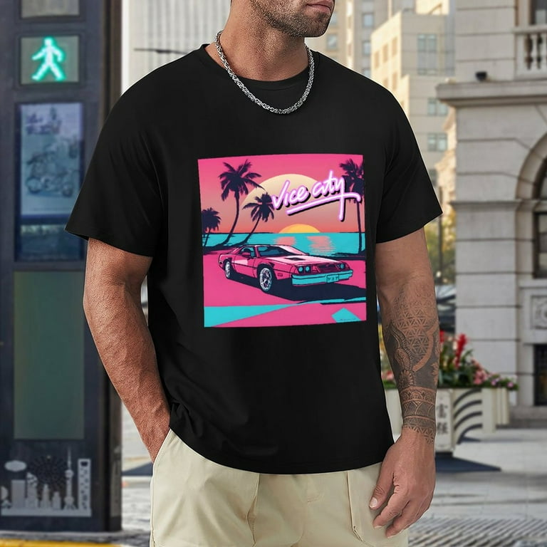 Grand Theft Auto Vice City Games Vibrant Men's Cotton Grand Theft Auto Vice City Games Vibrant Men's Cotton