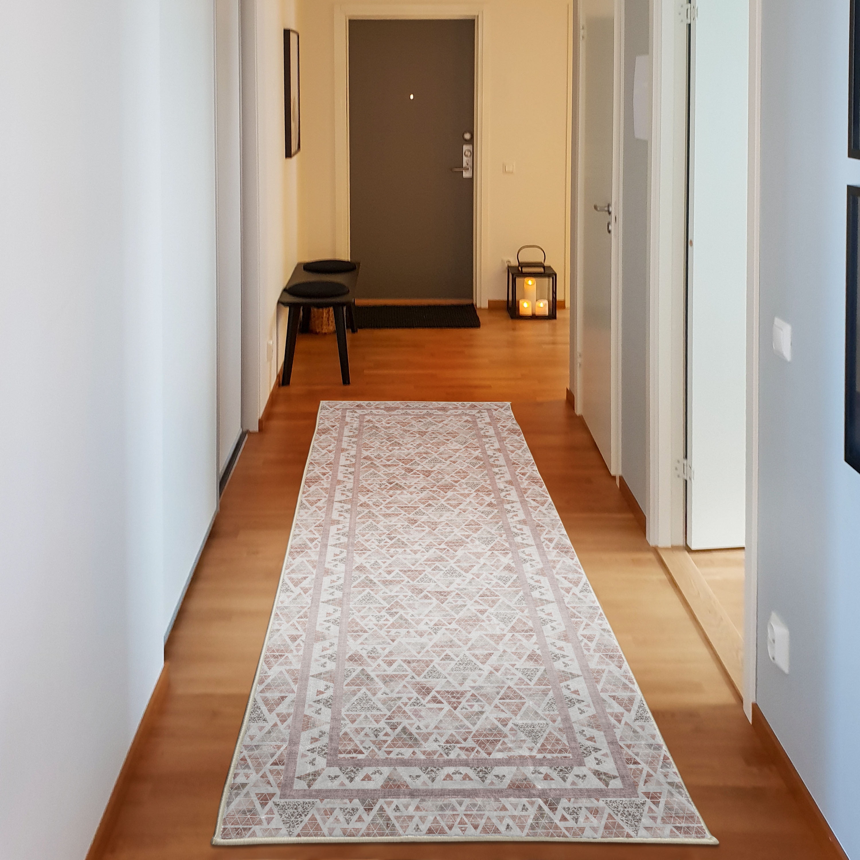 Geometric Decorative Rug, Triangle Grid in Ombre Galactic Effect Colors ...