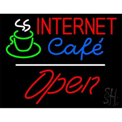 Sign Store N100-4471-outdoor Internet Cafe Open White Line Outdoor Neon ...