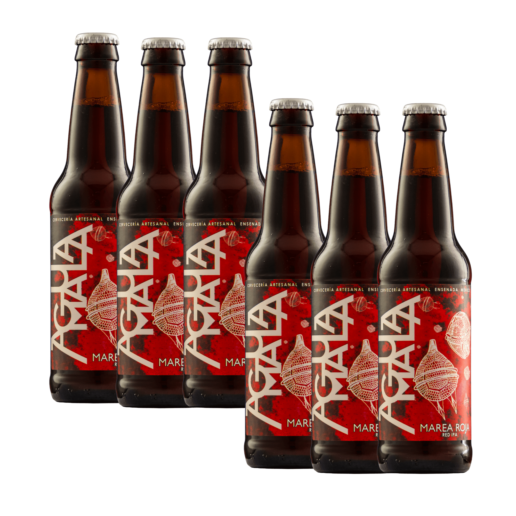 Six Pack Cerveza Agua Mala Marea Roja Red Ipa 355 Ml Agua Mala Red Ipa ...