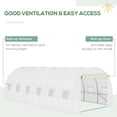 12-Window Walk-In Greenhouse Cover, 20x10x7 ft White PE Hot House with ...