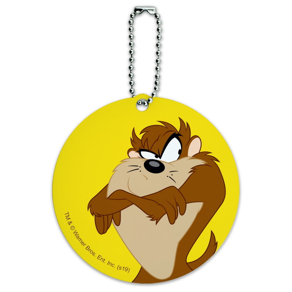Looney Tunes Taz Round Luggage ID Tag Card Suitcase Carry-On - Walmart.com