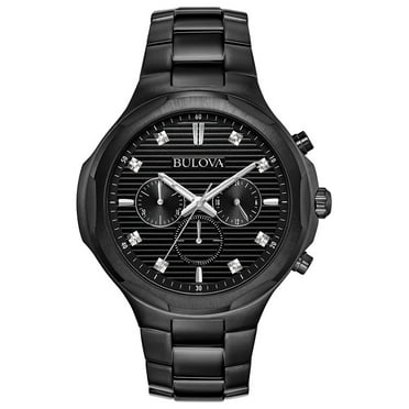 Bulova Men's Chronograph Diamond Accent Stainless Steel Watch 44mm ...