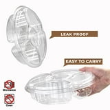 [100 Pack] 10 Inch Round Plastic Appetizer Tray with Lid - 5 ...