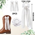 2 Pack 13.8" Long Rhinestone Boot Bows for Cowboy Boots, Glitter Lace ...