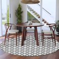 Black White Plaid 8FT Round Area Rugs for Living Room Abstract White ...