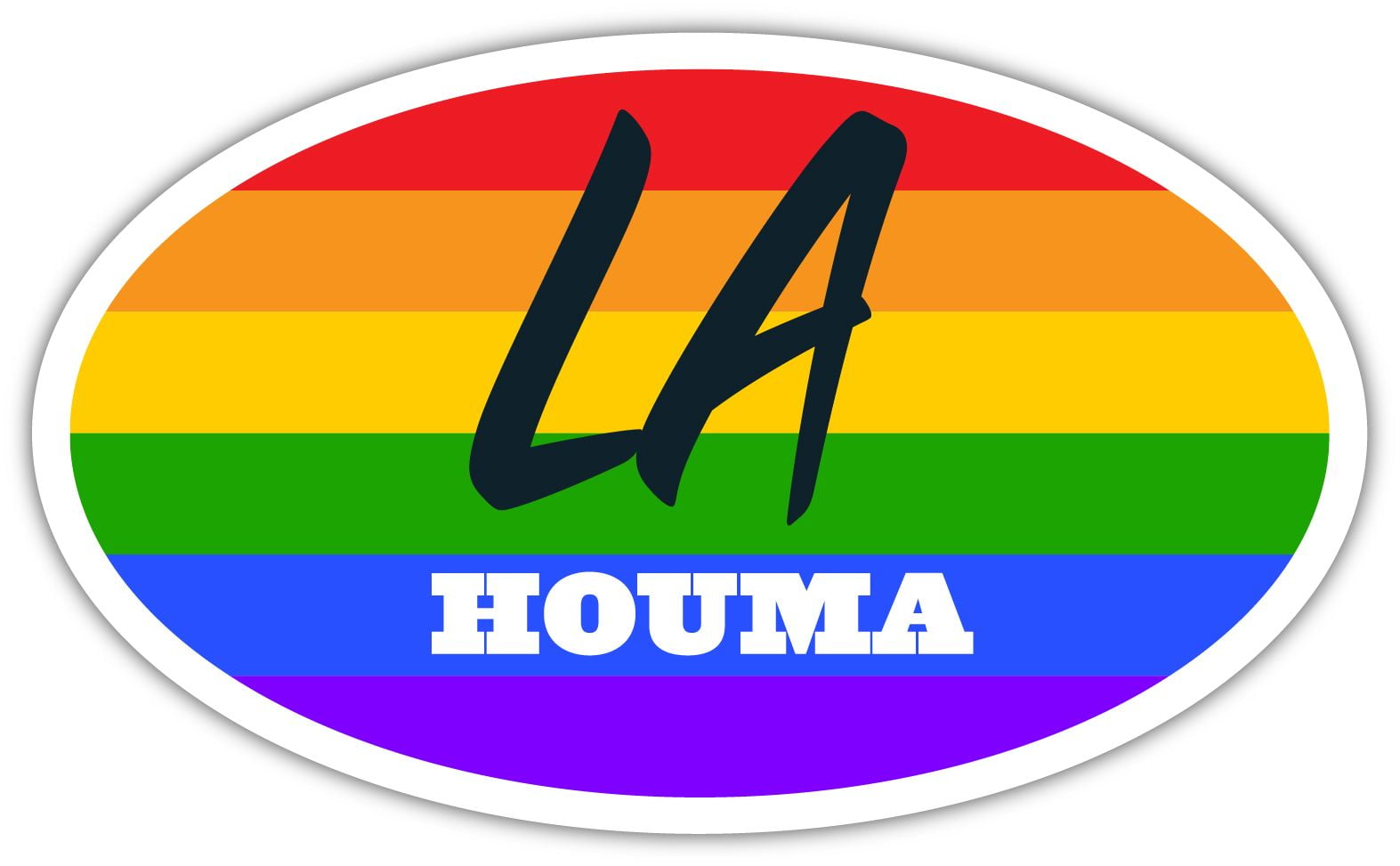 Houma LA Louisiana Terrebonne County Rainbow Pride Flag 6 Stripes Pride ...