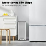 Costway 12 Gallon Wings Open Lid Trash Can with Soft-Closing Lids ...